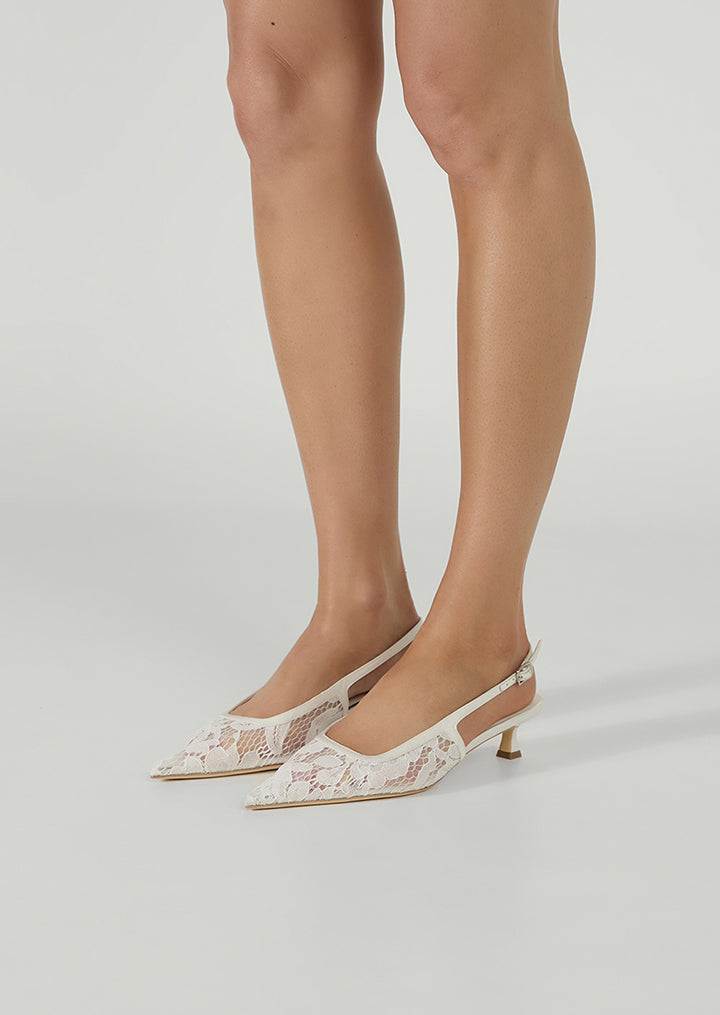 TONY BIANCO Tony Bianco Crush Slingback Pointed Toe Kitten Heel